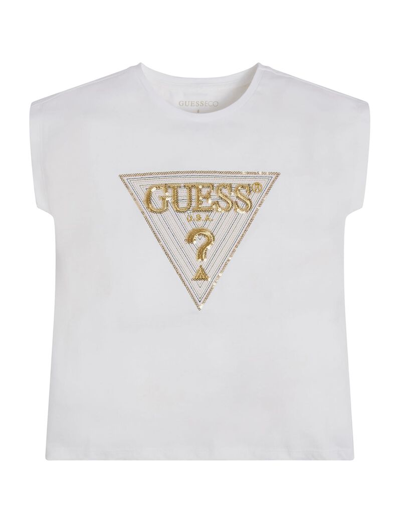 Shop GUESS Online Triangle logo t-shirt