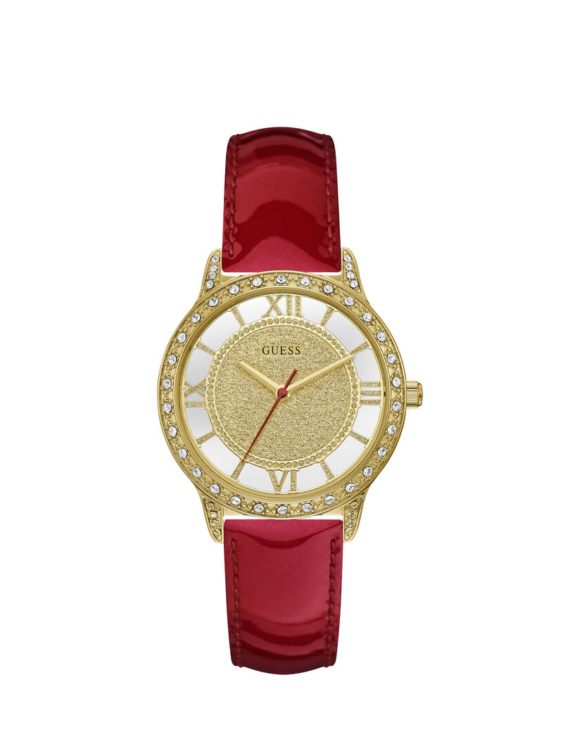 Shop GUESS Gold And Red Analog Watch, Red | GUESS UAE