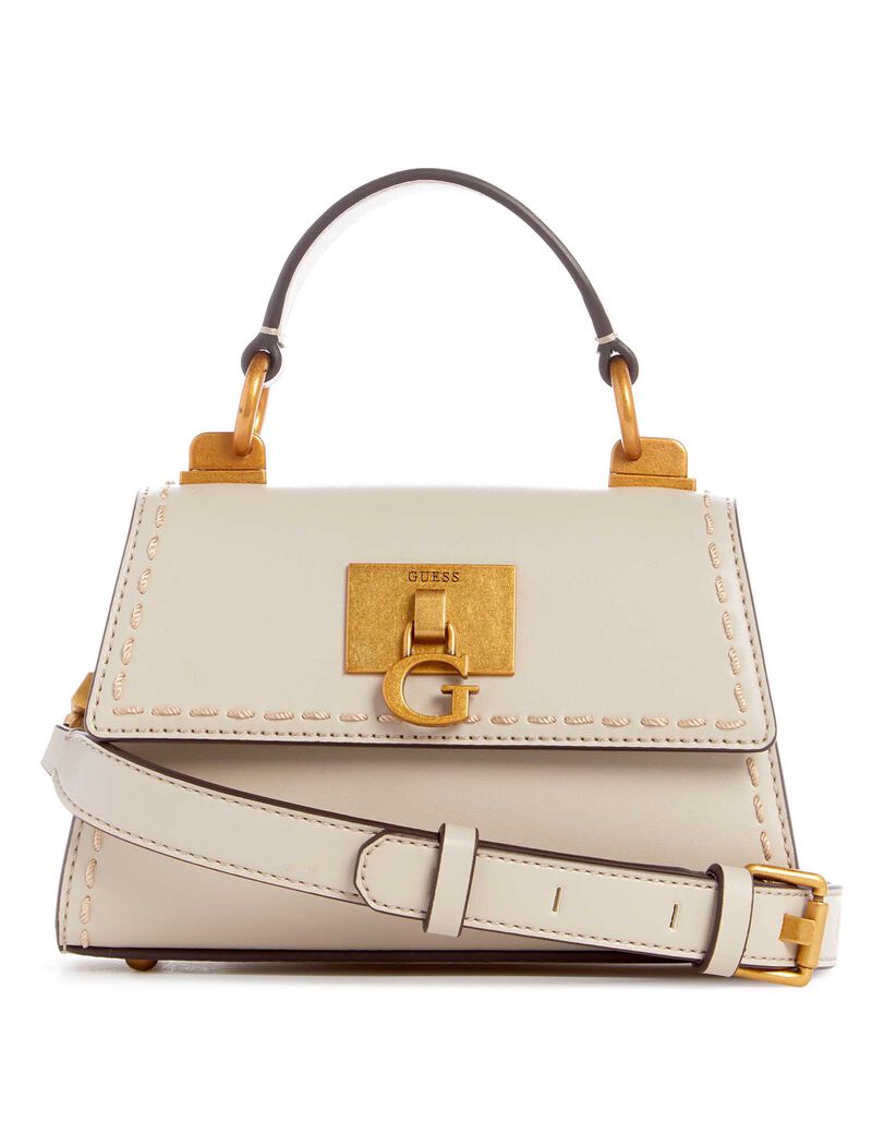 Shop GUESS Stephi Mini Crossbody Flap, White | GUESS UAE