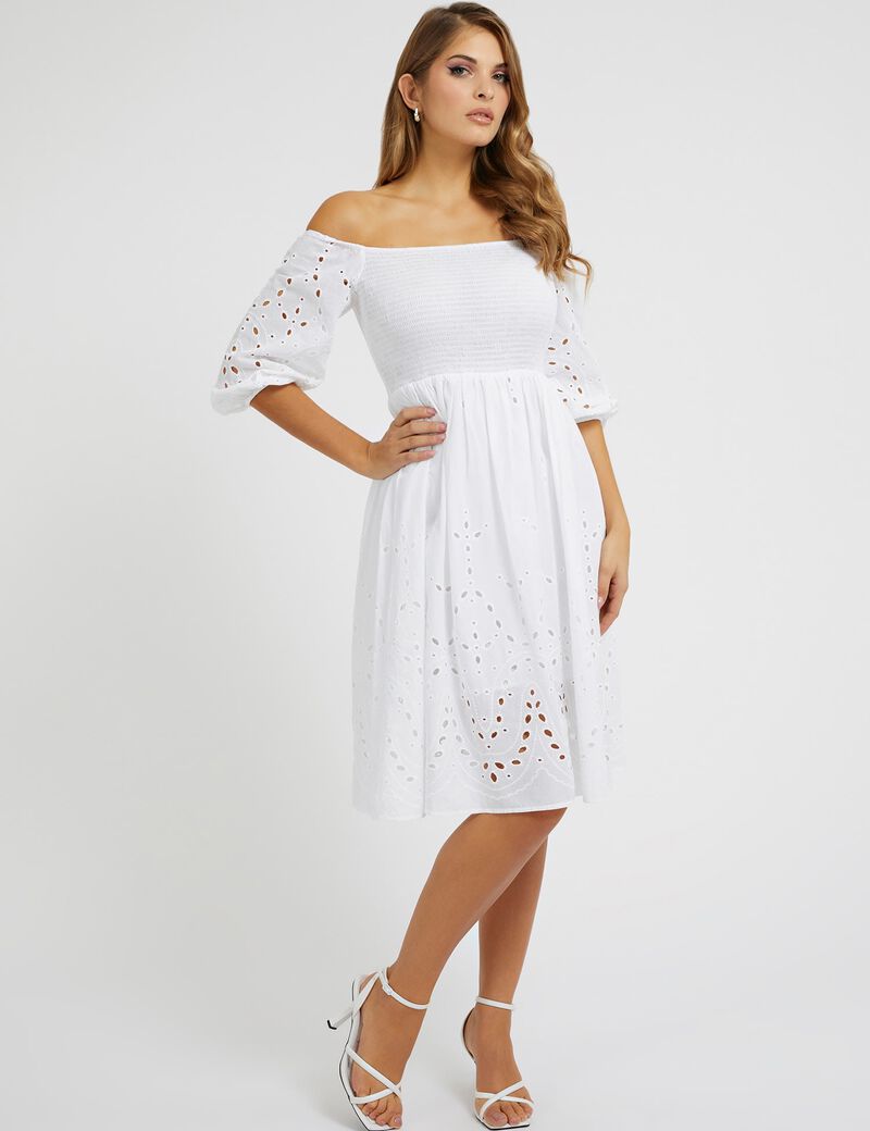 Shop GUESS Online Off shoulder midi dress