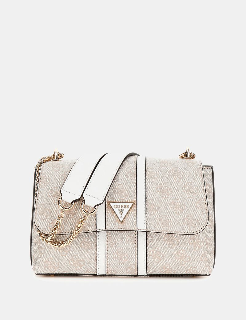 Shop GUESS Noreen 4G logo crossbody, White | GUESS UAE