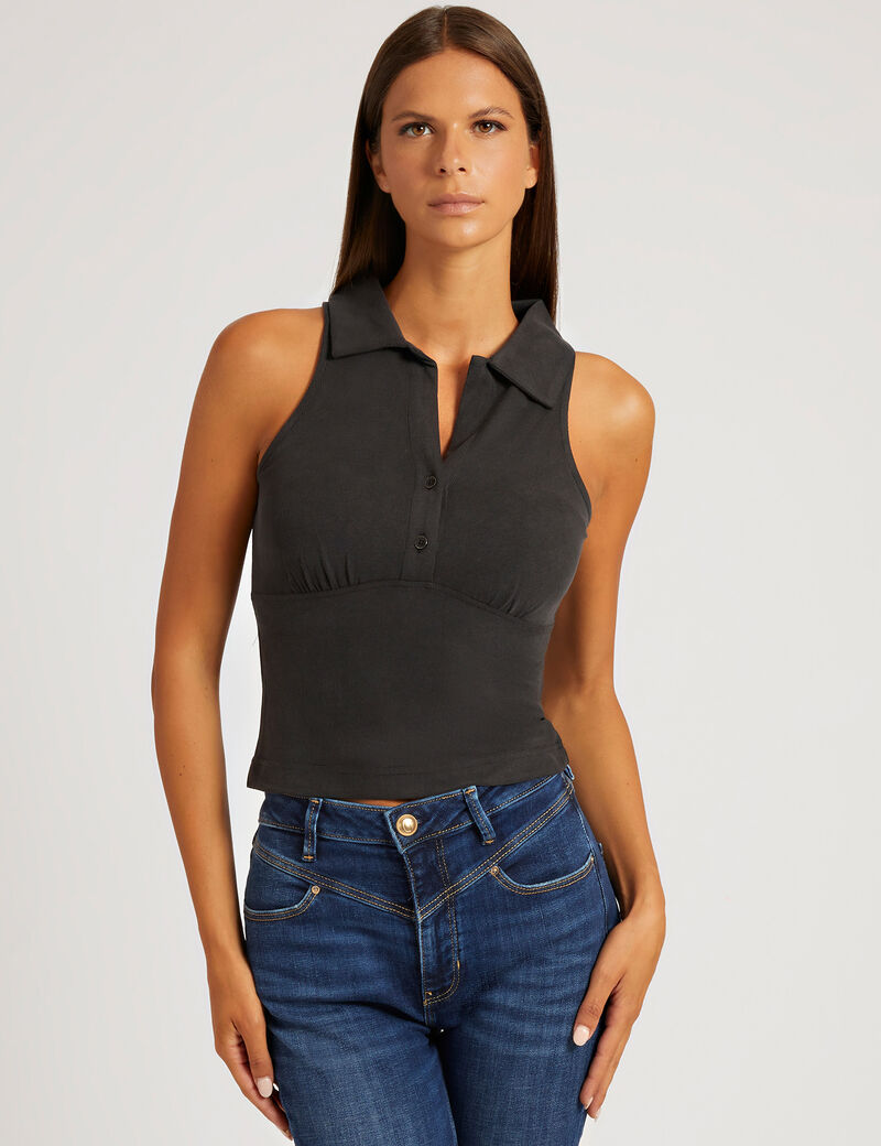 Shop GUESS Online Collared Knit Top