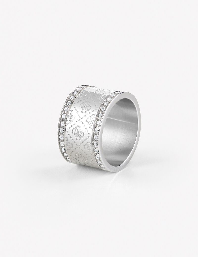 Shop GUESS Silver Logo Ring, Silver | GUESS UAE