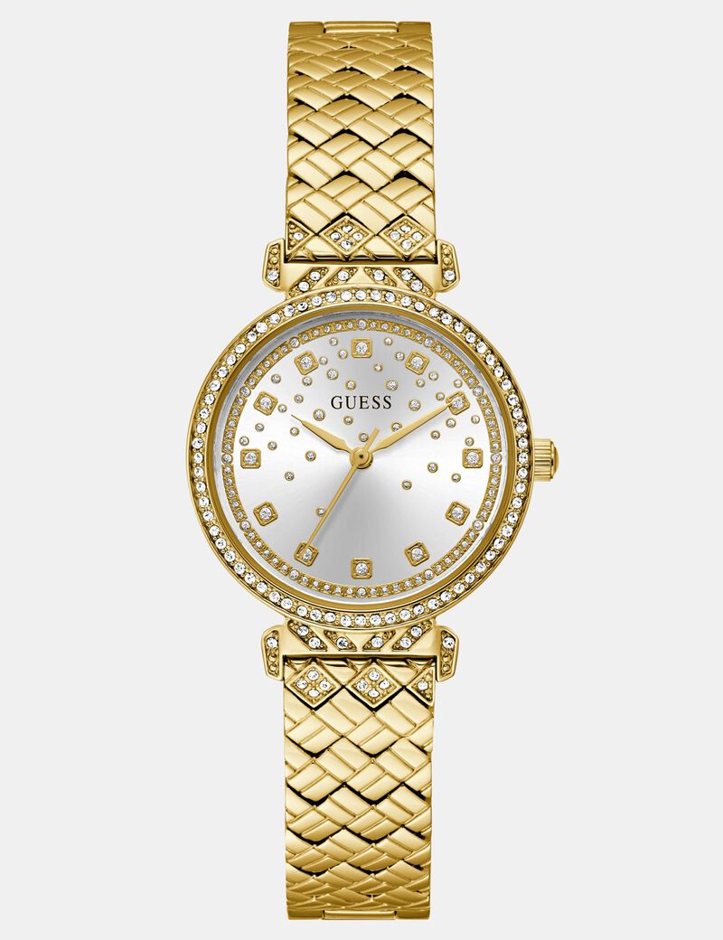 Shop GUESS Ladies Gold Tone Analog Watch, Gold | GUESS UAE