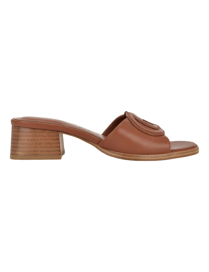 Shop GUESS Cerrina Block Heel Slip on Mule Sandal, Brown | GUESS UAE