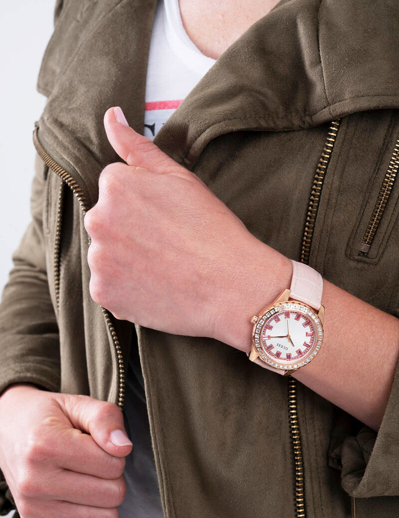 Shop GUESS Online Pink Rhinestone Watch