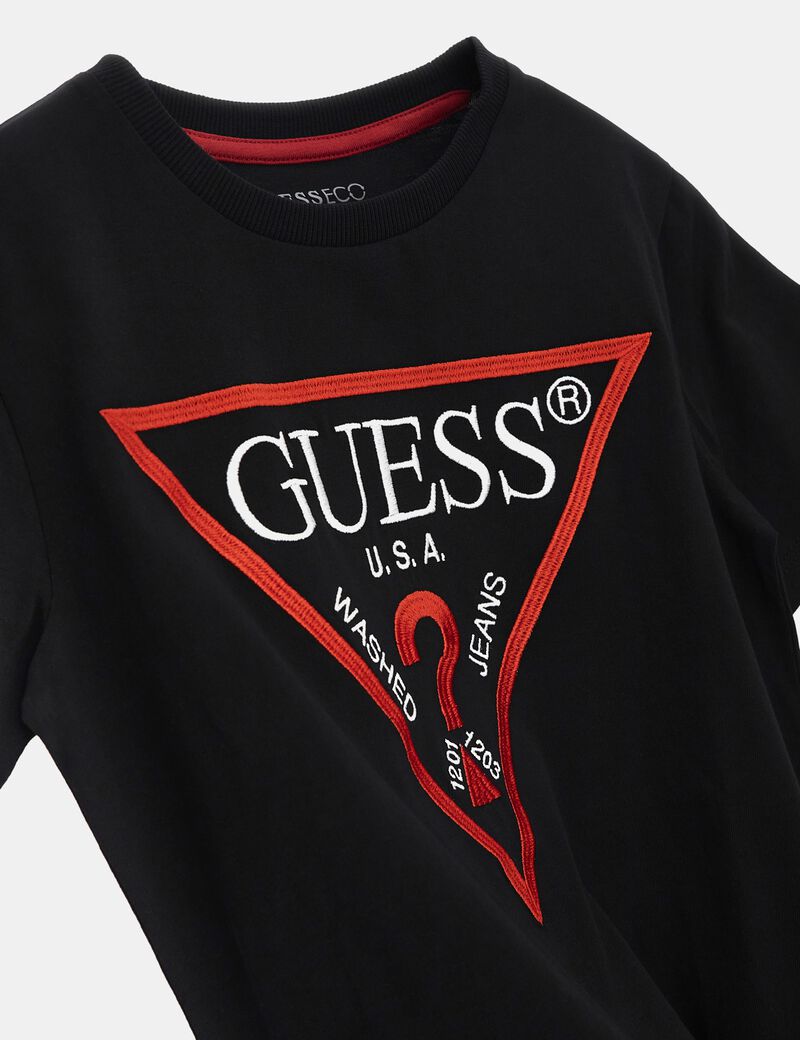 Shop GUESS Triangle Logo T-Shirt, Black | GUESS UAE