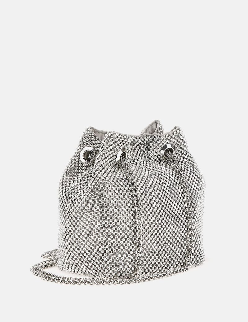 Shop GUESS Online Lua rhinestone mini bucket bag