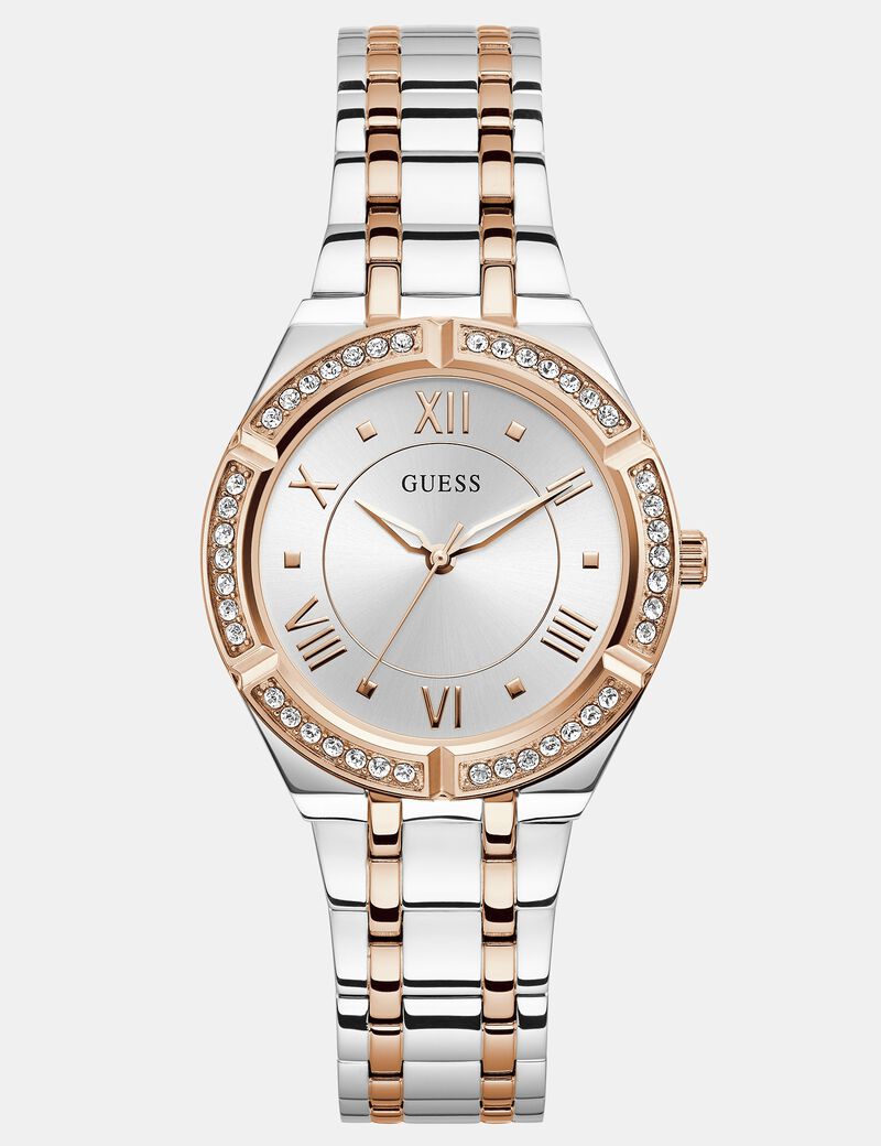 Shop GUESS Crystal analogue watch, Silver | GUESS UAE