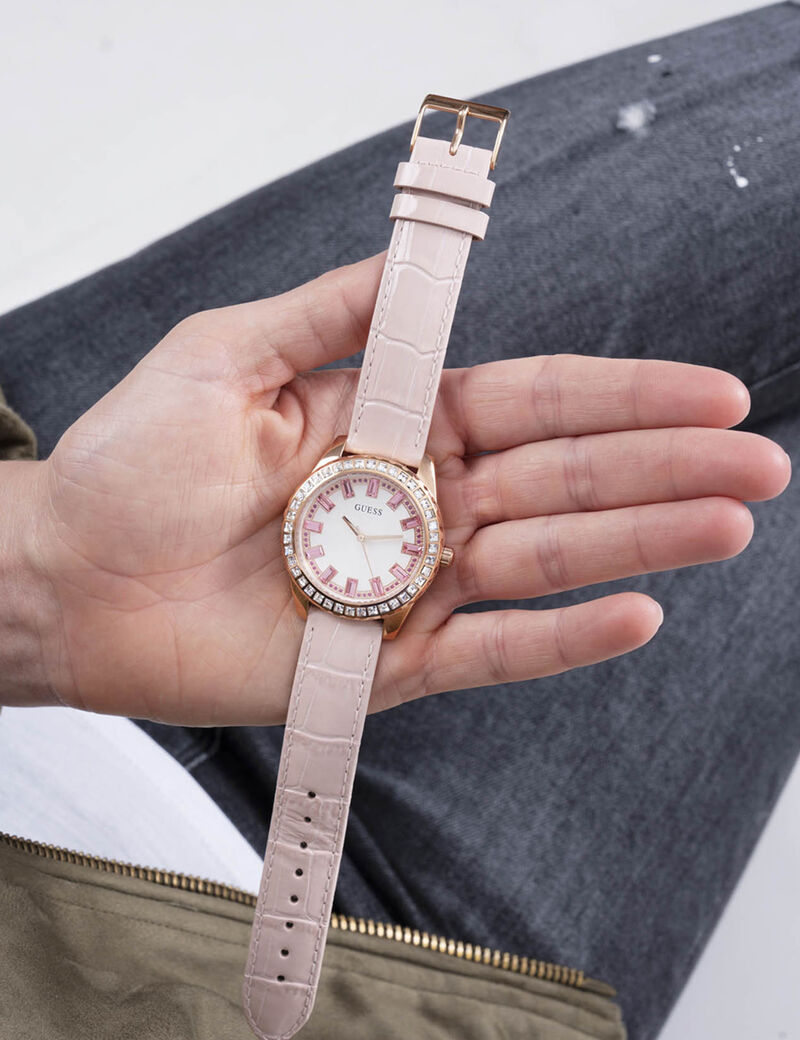 Shop GUESS Online Pink Rhinestone Watch
