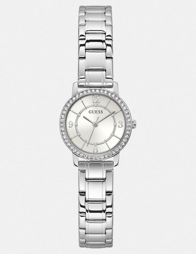 Shop GUESS Crystal analogue watch, Silver | GUESS UAE