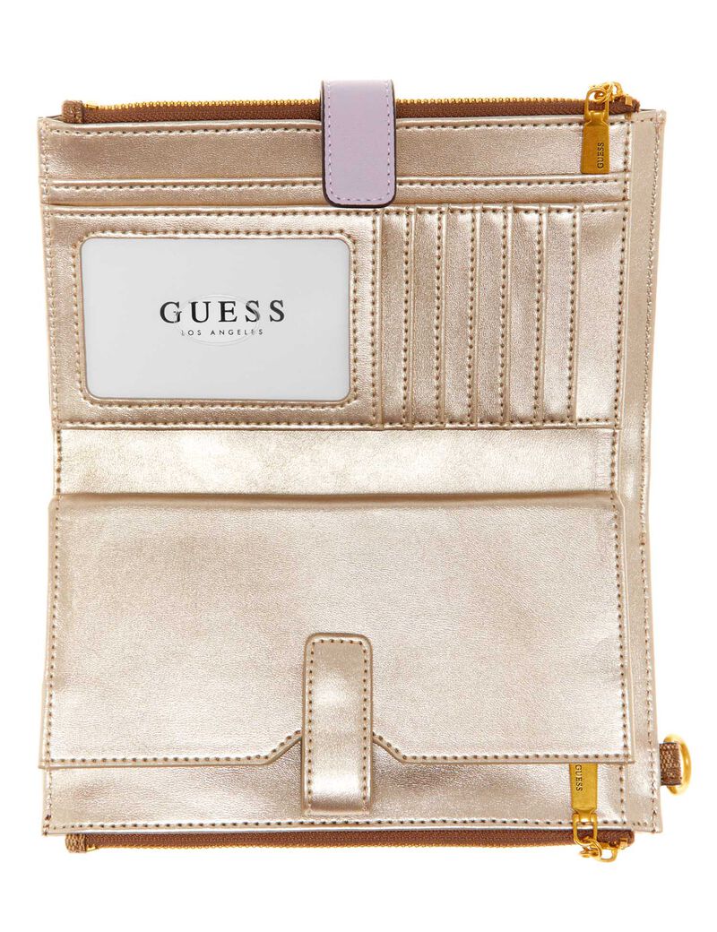 Shop GUESS Izzy Slg Double Zip Organizer, White | GUESS UAE