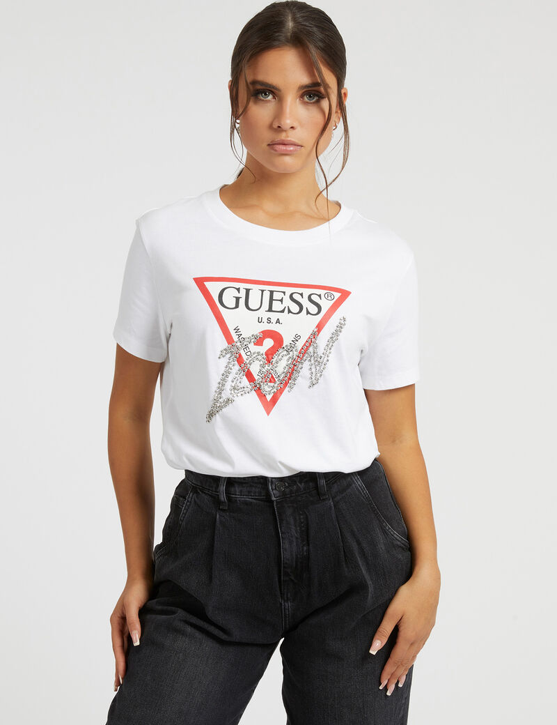 Shop GUESS Online Triangle Logo T-Shirt