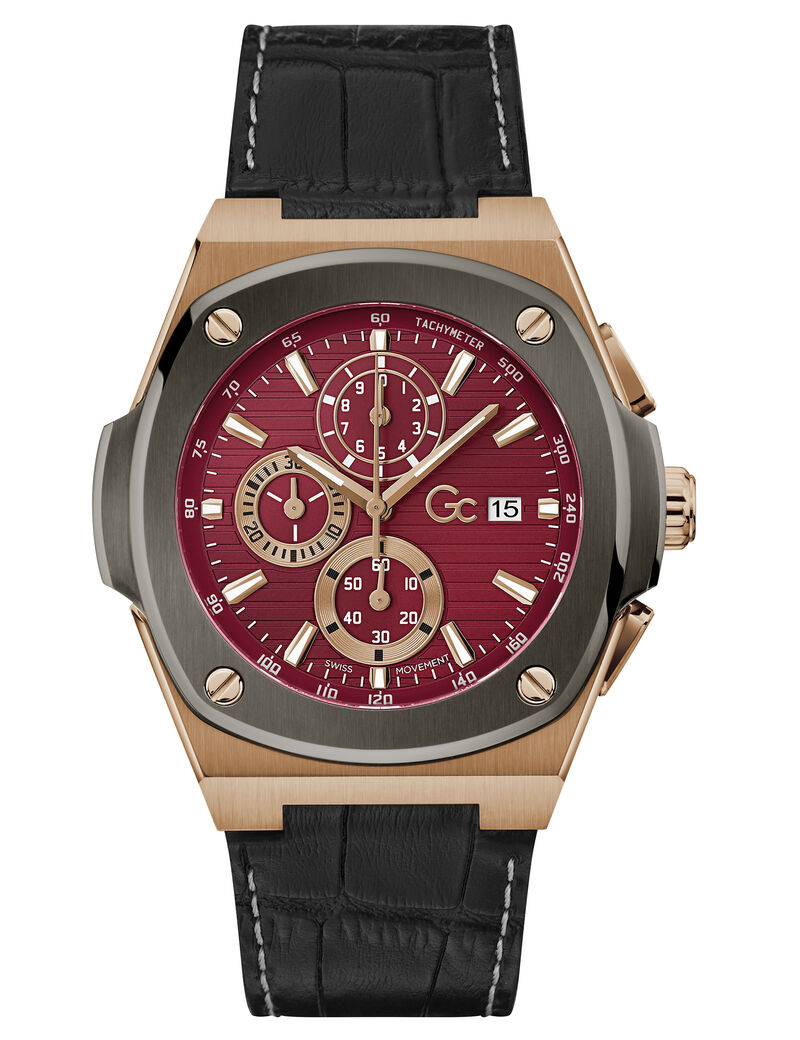 Shop GUESS Online GC Coussin Shape Chrono Leather