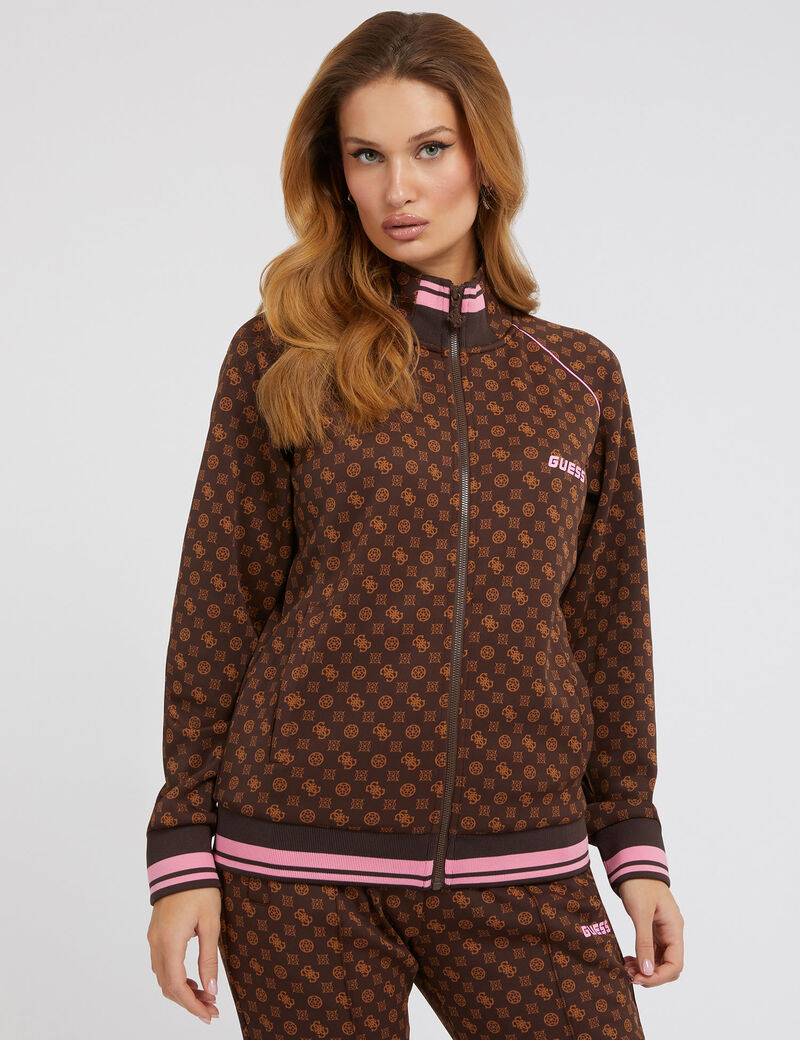 Shop GUESS 4G Peony Logo Sweatshirt, Brown | GUESS UAE