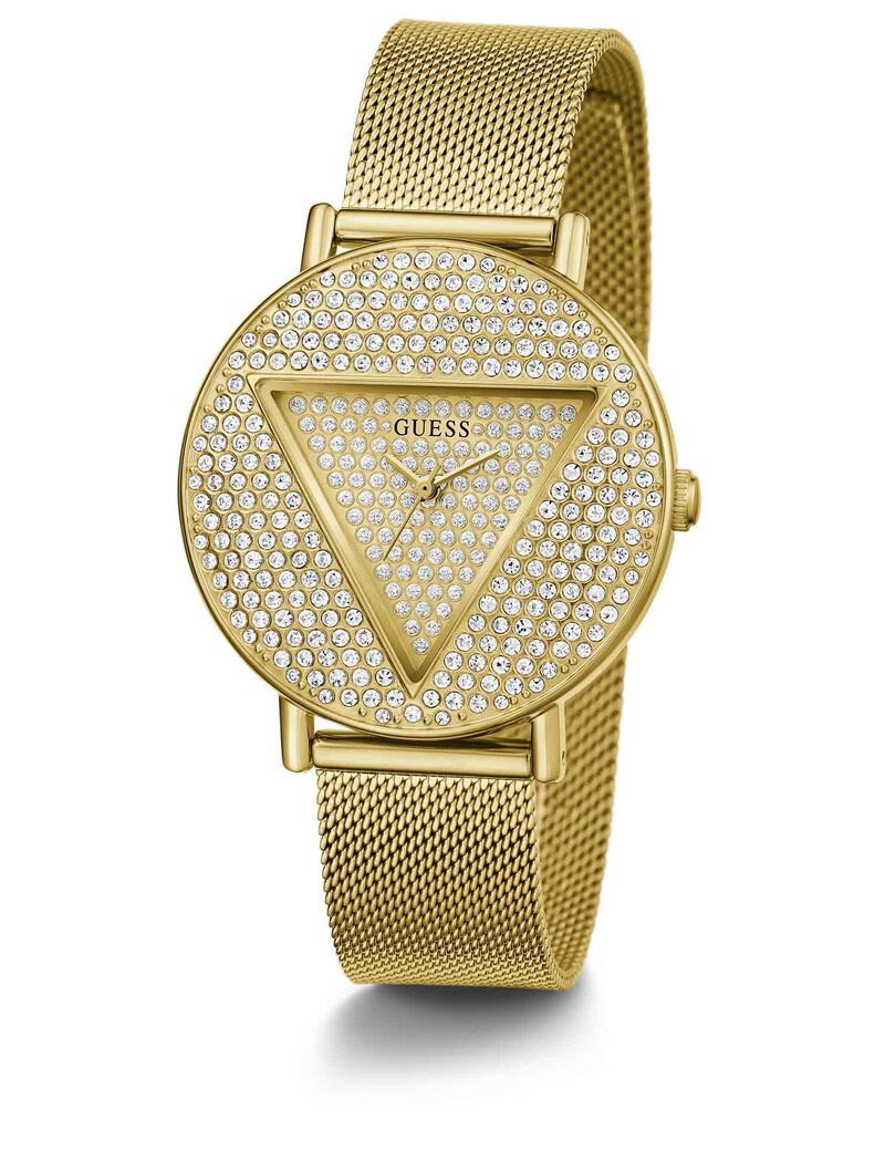 Shop GUESS Gold-tone Mesh Analog Watch, Gold | GUESS UAE