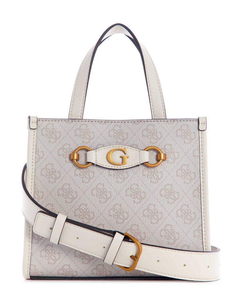 Shop GUESS Izzy 2 Compartment Mini Tote, White | GUESS UAE