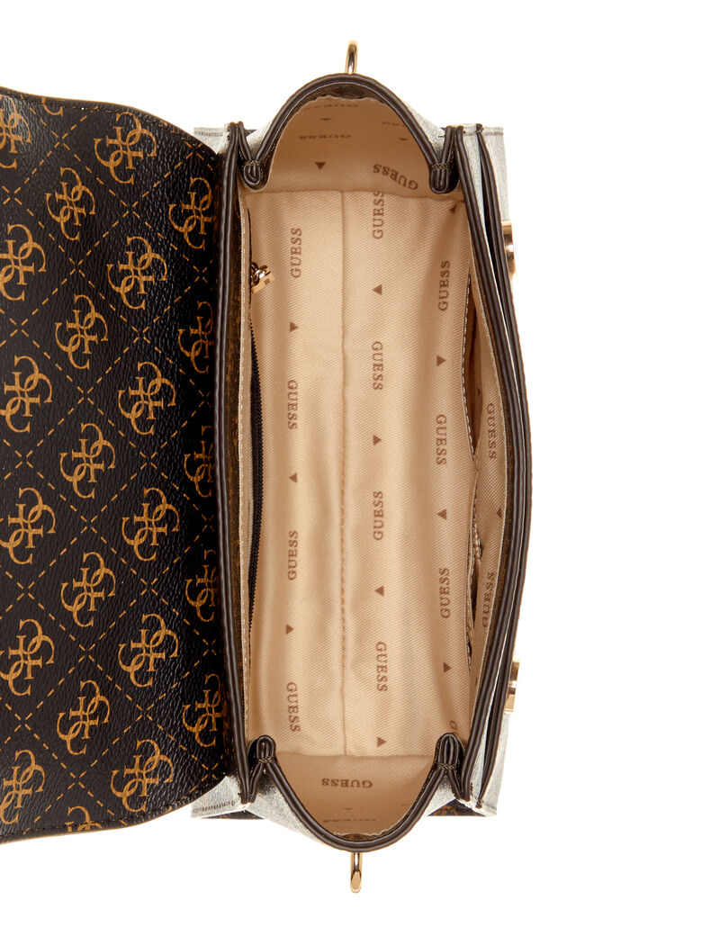 Shop GUESS Online EMERA LOGO TOP HANDLE FLAP