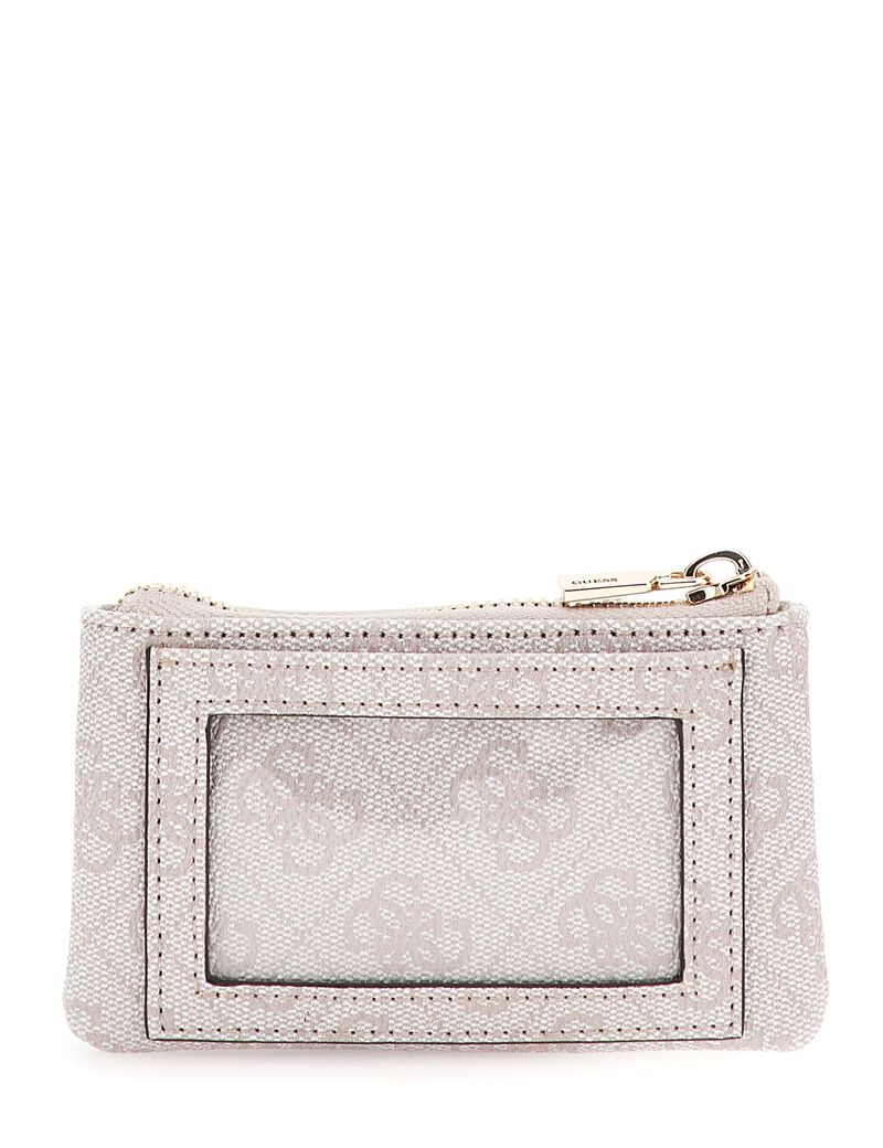 Shop GUESS Laurel Slg Zip Pouch, White | GUESS UAE
