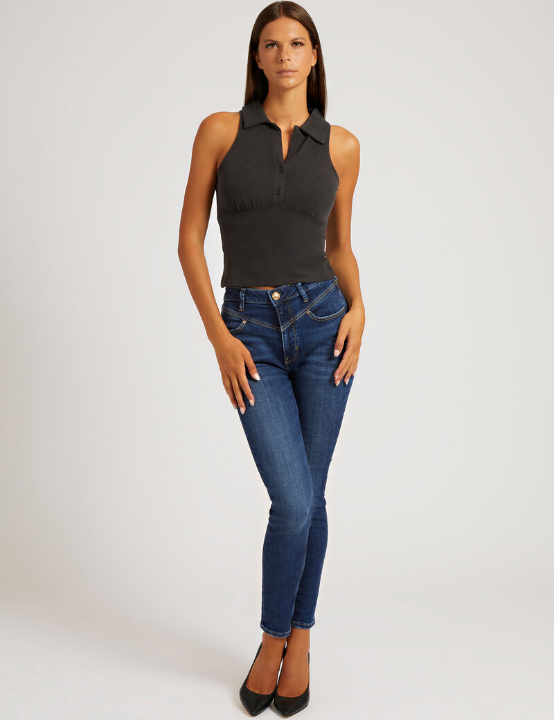 Shop GUESS Online Collared Knit Top