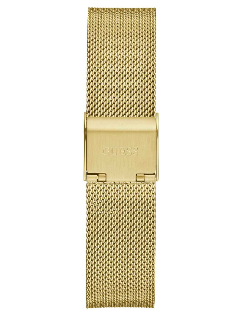 Shop GUESS Gold-tone Mesh Analog Watch, Gold | GUESS UAE